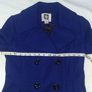 Anne Klein | Jackets & Coats | Nwt Anne Klein Blue Wool Blend Coat ...